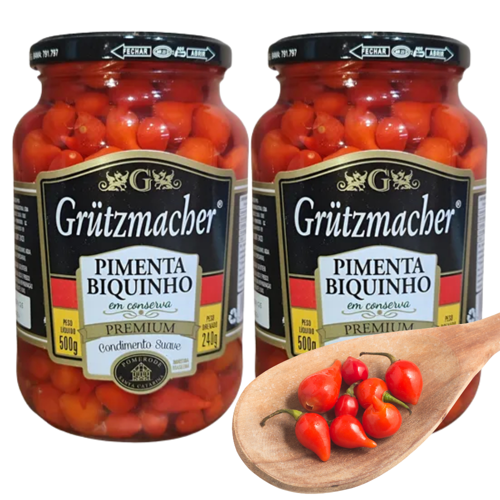 KIT 2 X Pimenta Biquinho Premium em Conserva Grutzmacher 500g | Shopee ...