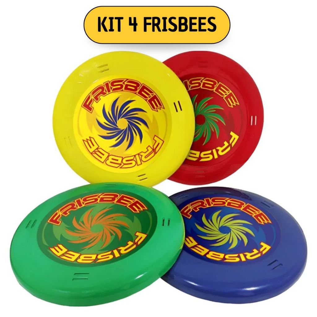 Kit 4 Frisbee Bumerangue Brinquedo Disco Praia Campo Pet | Shopee Brasil