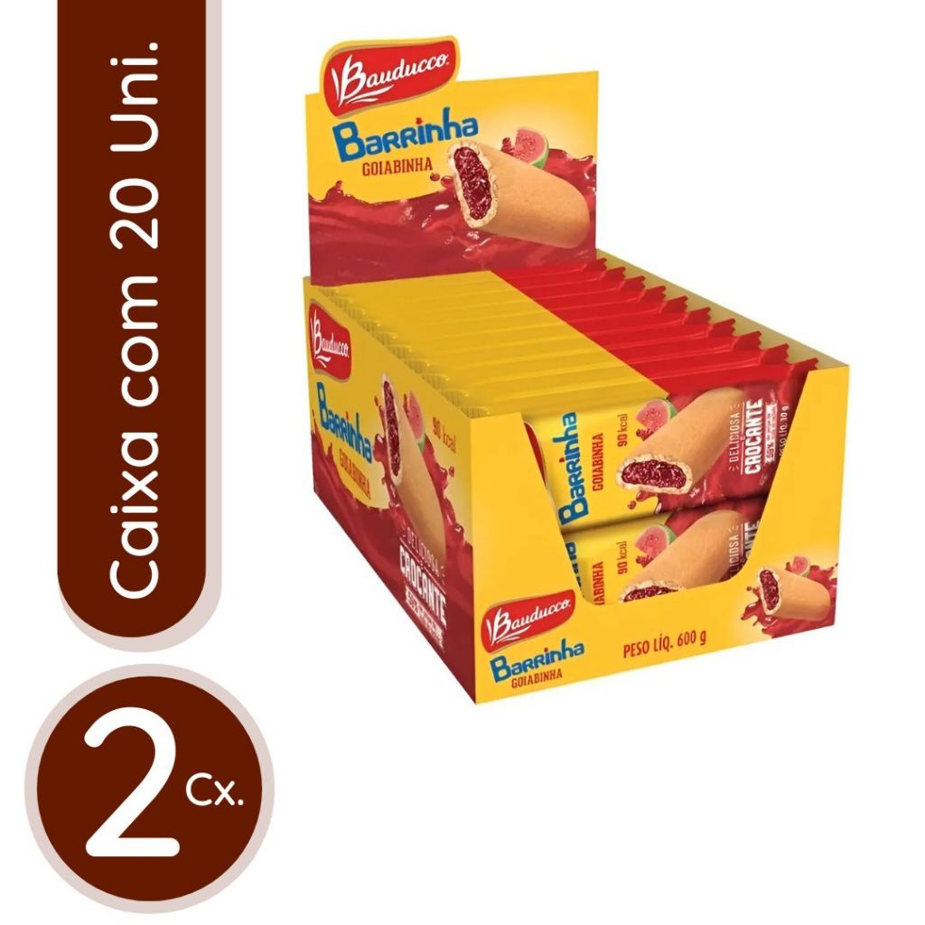 Biscoito Maxi goiabinha Bauducco 2 Caixas 600g | Shopee Brasil