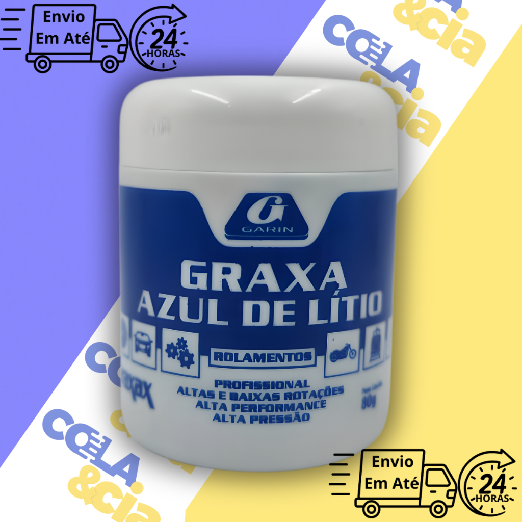 Graxa De Lítio Azul Garin 80g Para Rolamentos, Mancais, Altas E Baixas ...