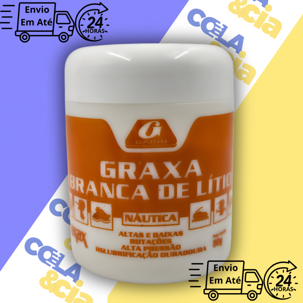 Graxa De Lítio Branca Garin 80g Nautica Altas E Baixas Rotações ...