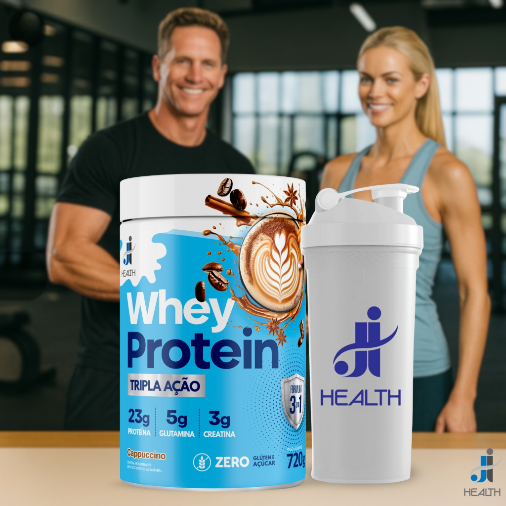 Health Whey Protein com Creatina e Glutamina 720g J I Health Whey + Creatina + Glutamina ...