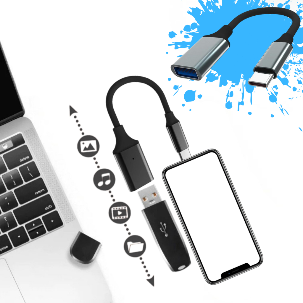 Cabo Adaptador OTG USB para Tipo C Mouse Teclado Pendrive 3.0 | Shopee ...