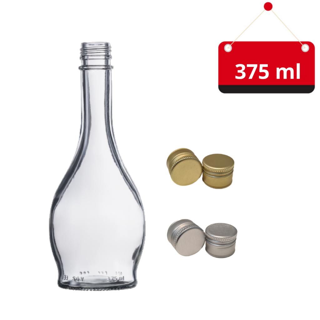 48 Un. Garrafa de vidro Florença 375 ml com tampa e lacre | Shopee Brasil