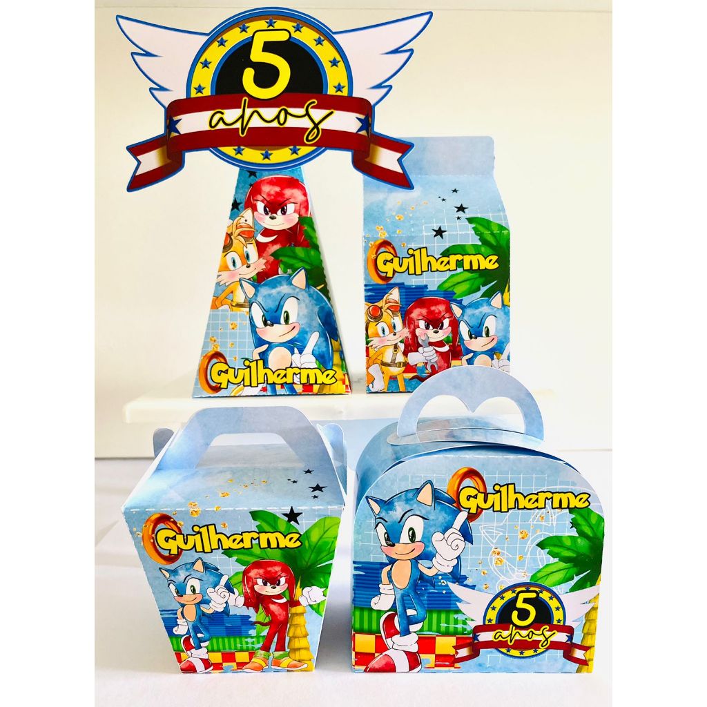 PEGUE E MONTE - Kit Festa caixinhas personalizadas Sonic Festa Infantil ...
