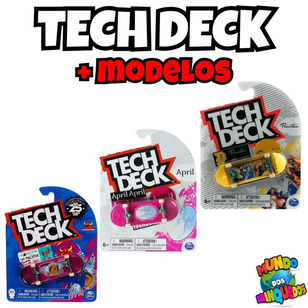 Tech Deck 96mm Skate de Dedo Original – Skate Colecionável com Peças ...