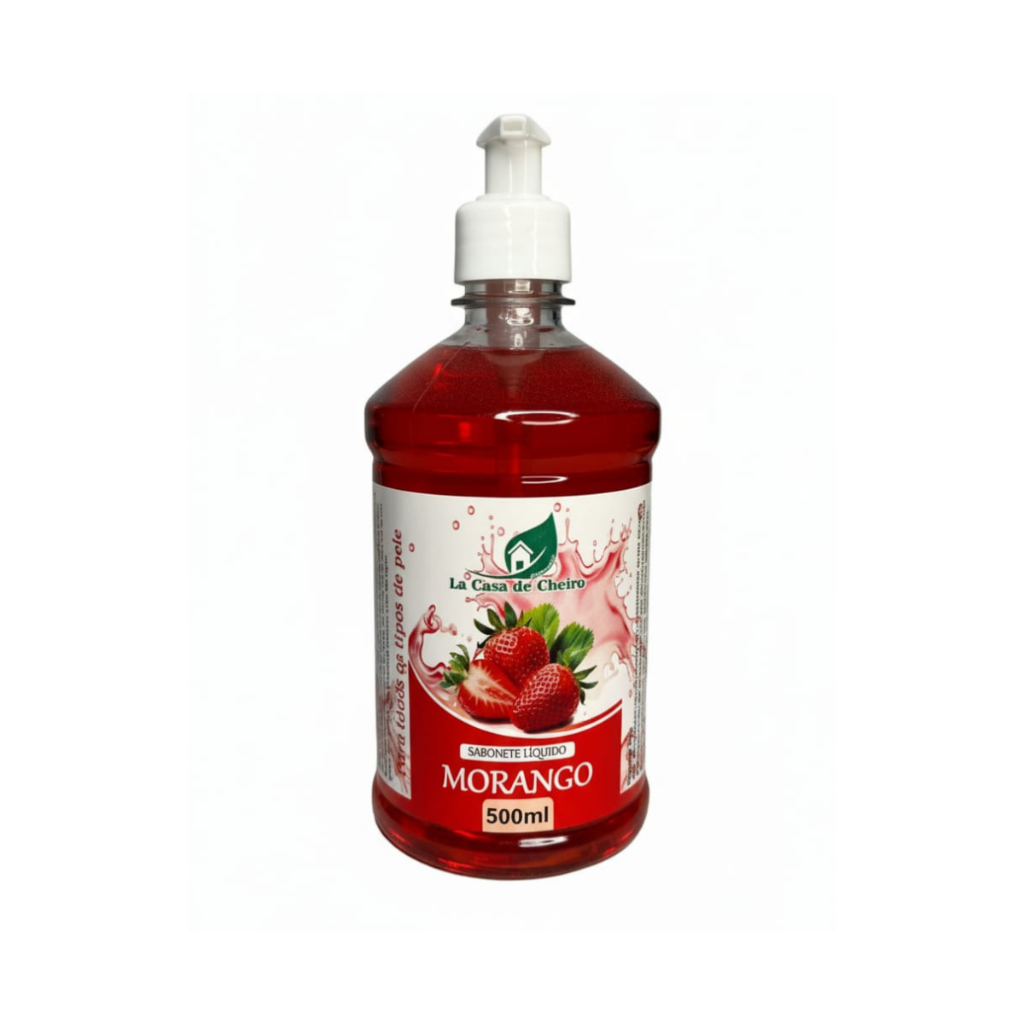 Sabonete Líquido Perfumado Morango Limpeza suave 500ml | Shopee Brasil