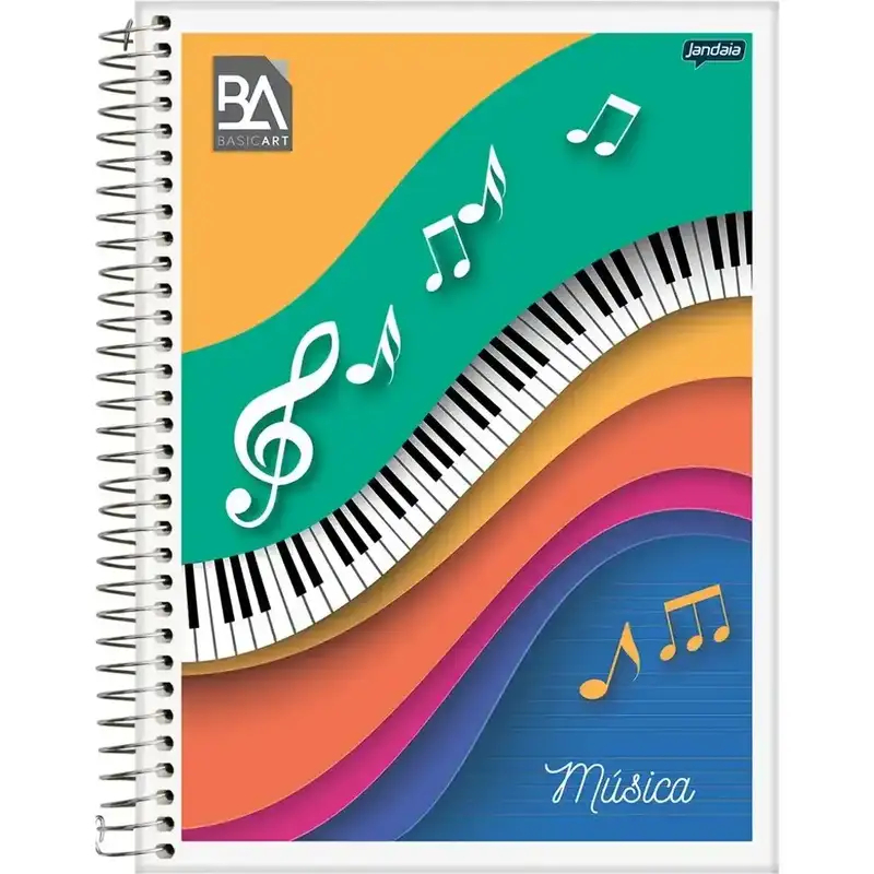 Caderno de Música Capa Flexível (mole)40 Folhas Basic Art Jandaia - COR ...