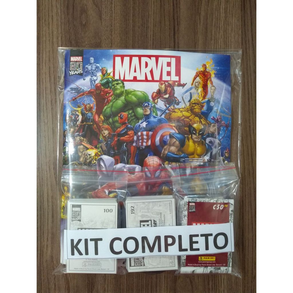 album de figurinhas + cards marvel 80 anos completo para colar (capa ...