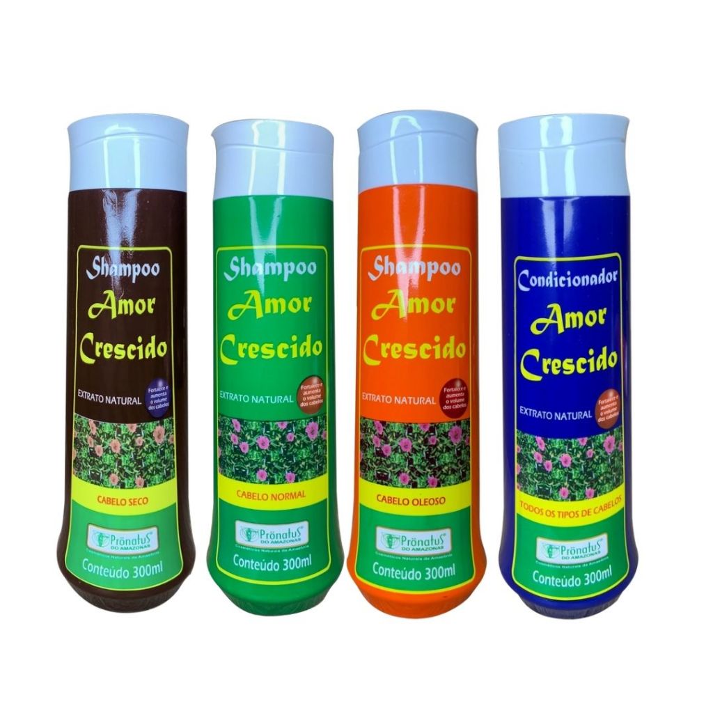 Shampoo e Condicionador Extrato Natural Amor Crescido 300ml Pronatus ...