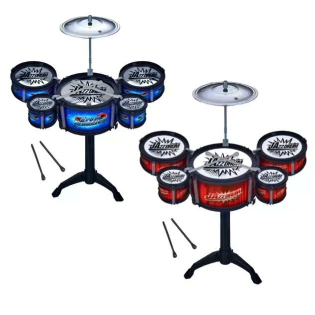 Mini Bateria Infantil Instrumento Brinquedo Musical Prato + Tambor e ...