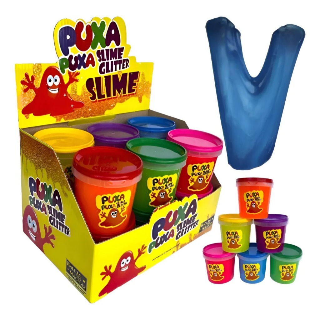 Slime Glitter 24 unidades (2caixas) 180g CADA POTE – Diversão, Festas ...