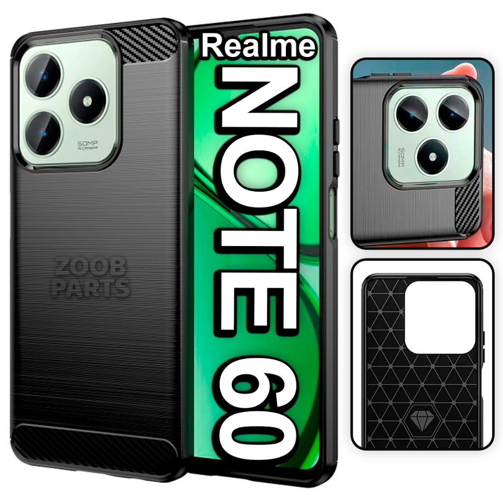 Capa Capinha Case Realme Note 60 RMX3933 Carbon Fiber Matte Texture ...