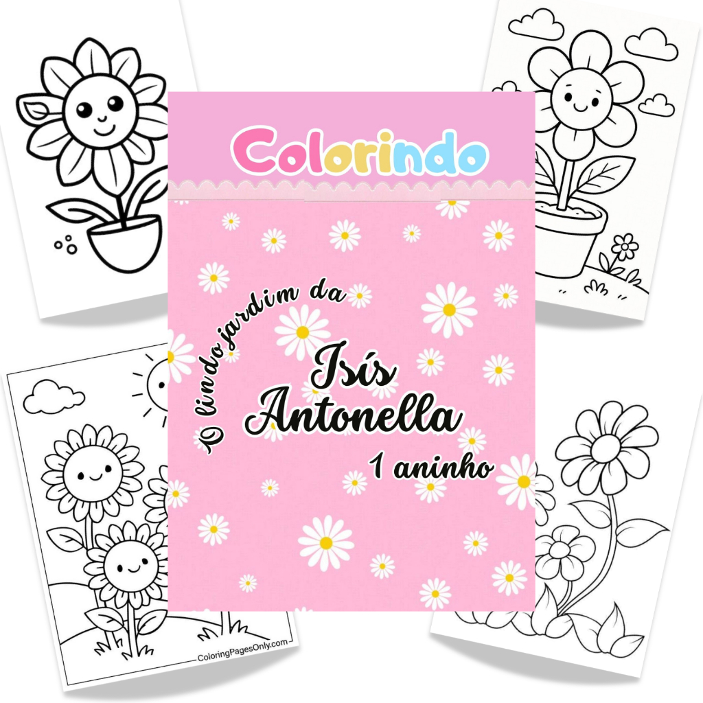 Livrinho de Colorir Margarida Personalizado Lembrancinha Tam 10x15 ...