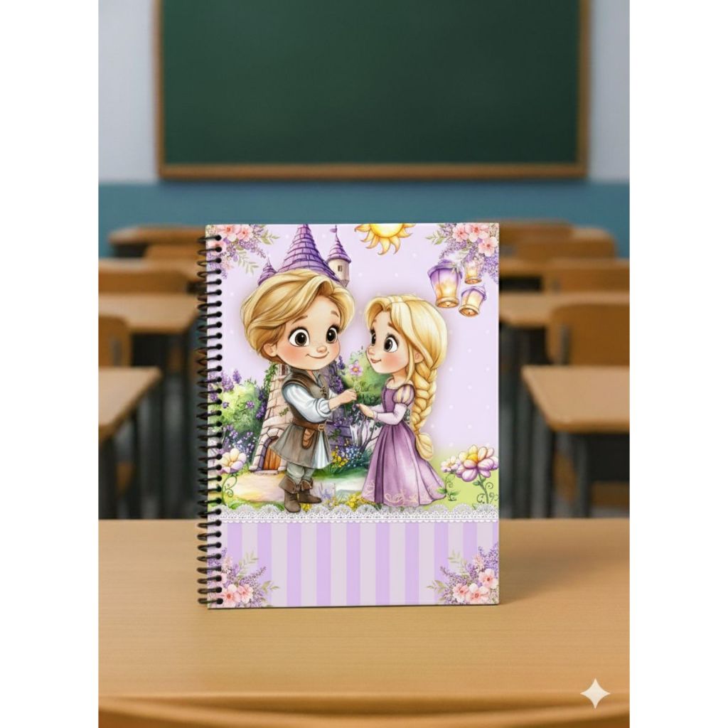 CADERNO A5 RAPUNZEL - 40 folhas – CAR045 | Shopee Brasil