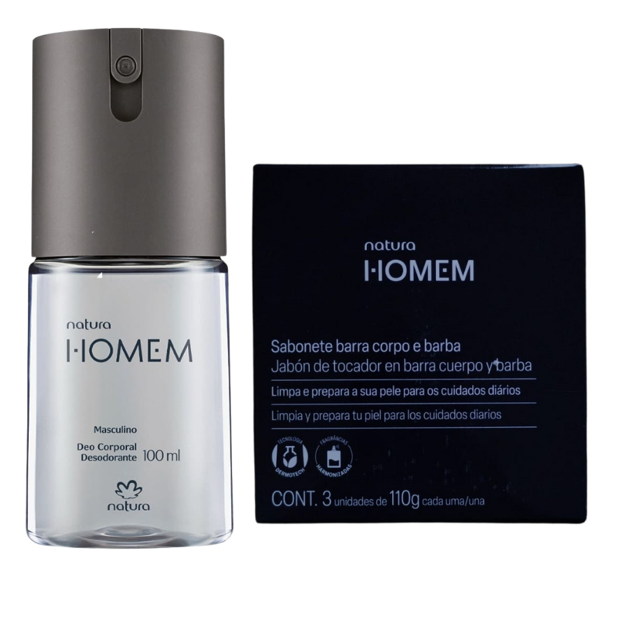 Kit Homem Desodorante Spray + Caixa de Sabonete em Barra 3 Unidades ...