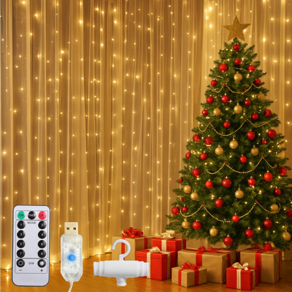 Cortina Led Multicolor RGB c/300 Luzes 3x3m - USB | Shopee Brasil