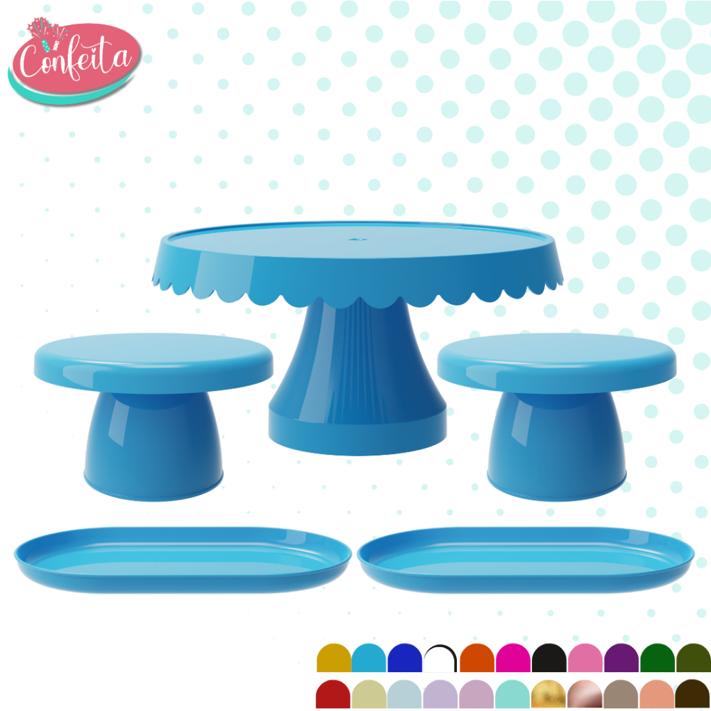 Kit Festa Popi com 1 Boleira Popi Plus, 2 Mini Cake Popi e 2 Bandejas ...