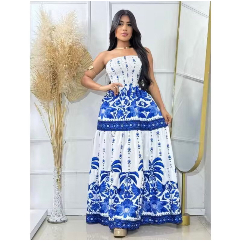 Vestido Farm Azul 💙 | Shopee Brasil