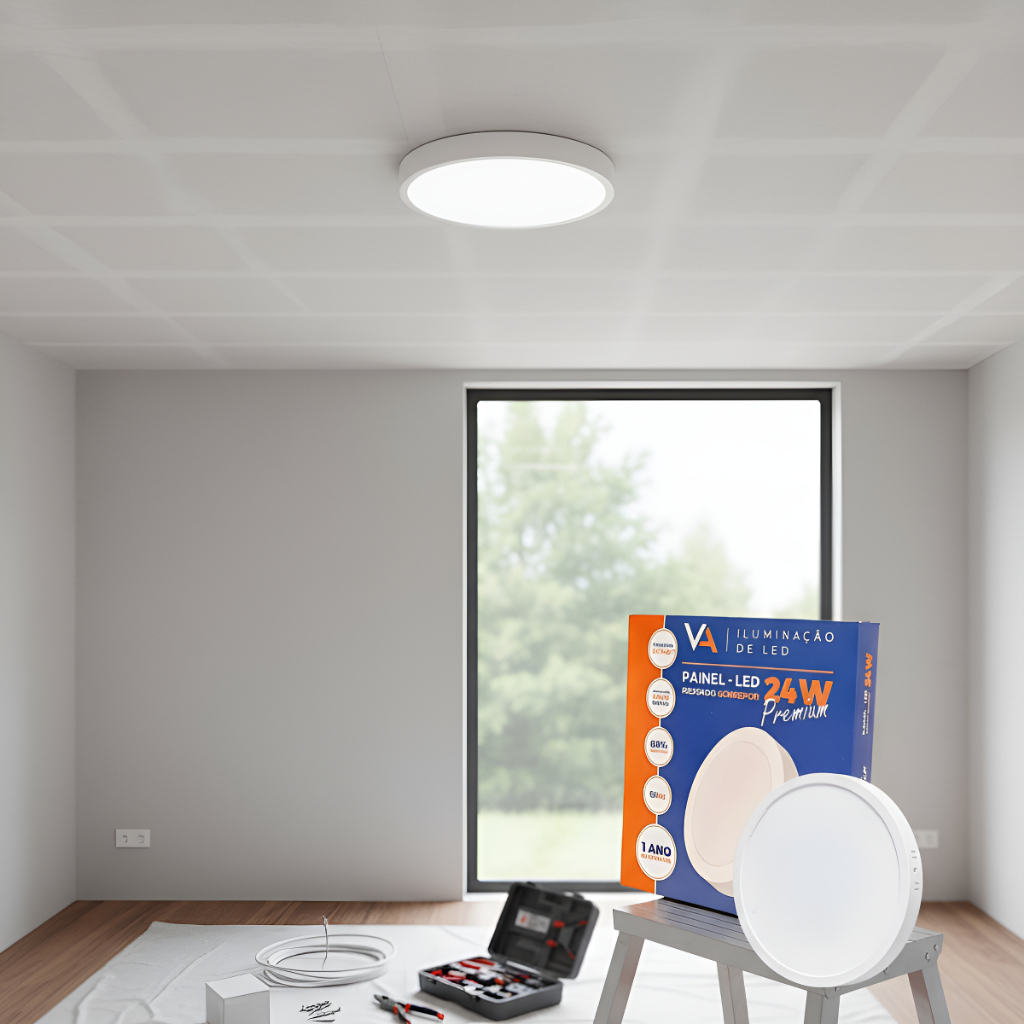 Painel Led Redondo Sobrepor 24w 6500k 100-240v 30cm | Shopee Brasil
