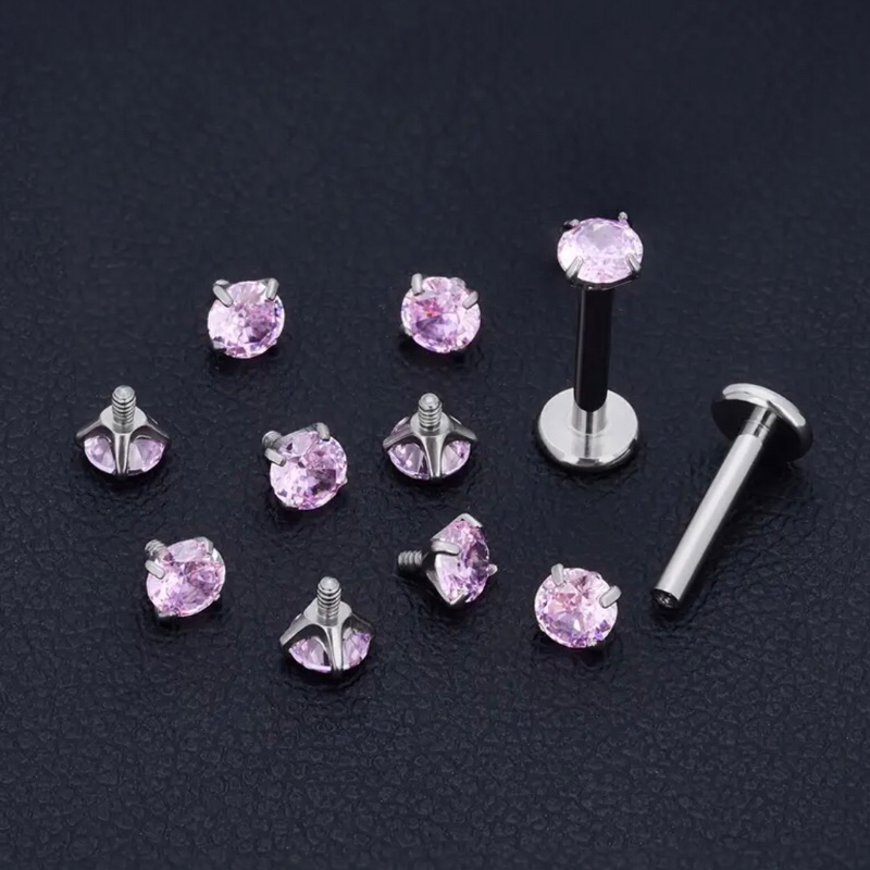 Piercing Ponto de Luz Rosa Para Trágus, Hélix, Conch, Orelha Pedra de ...