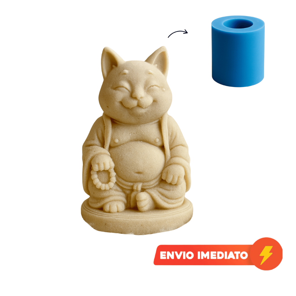 Molde Silicone Gato Buda – Resina Epóxi, Velas, Decor e Artesanato ...