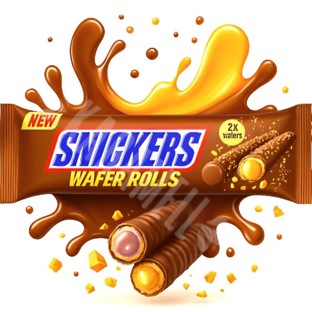Waffer Snickers Rolls Chocolate & Caramel & Nougat - 24g | Shopee Brasil