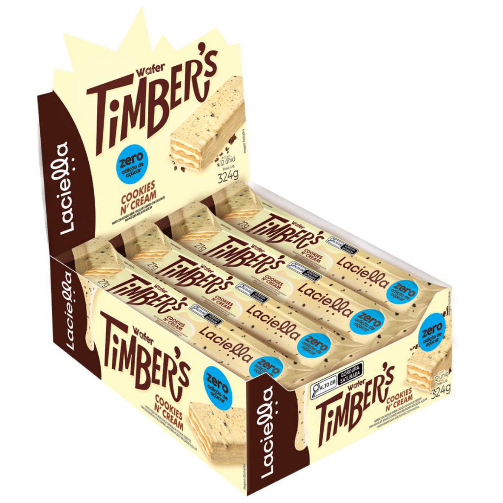 Wafer Cookies Cream 12 Unidades Zero Adição de Açúcar | Shopee Brasil