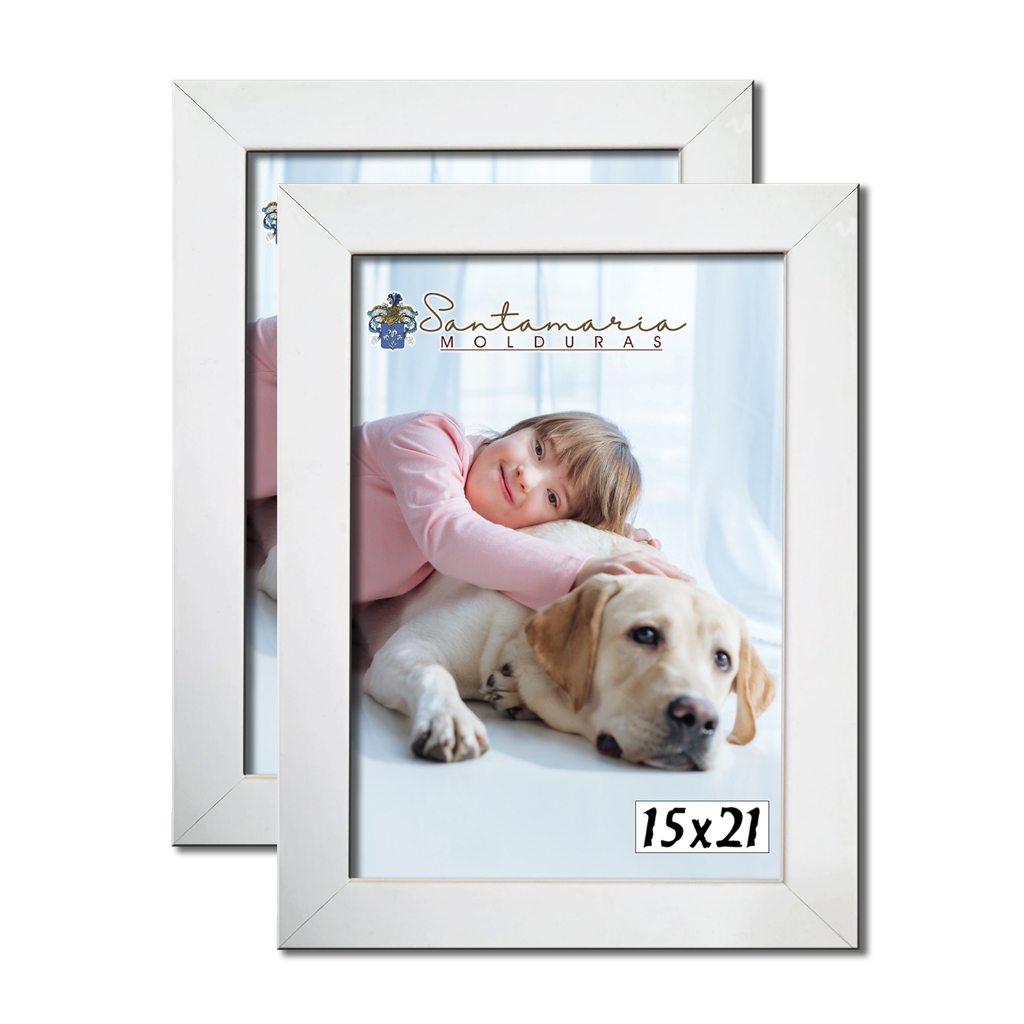 Kit 2 Molduras Porta Retrato A5 Fina 15x21 Branco | Shopee Brasil