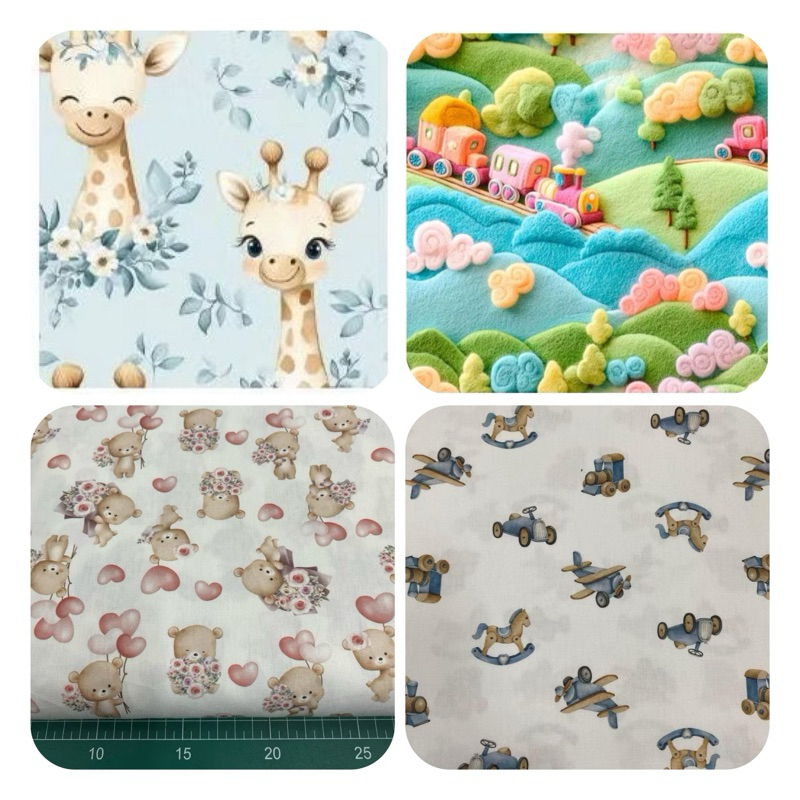 Tecidos tricoline digital estampa infantil - 100% Algodão Estampados e ...