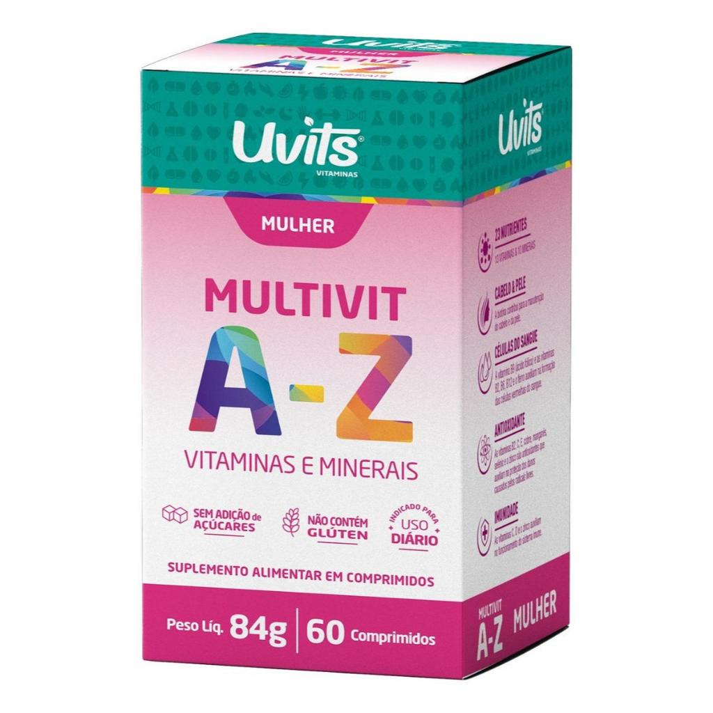 Multivits A-Z Mulher 60 Comprimidos Uvits | Shopee Brasil
