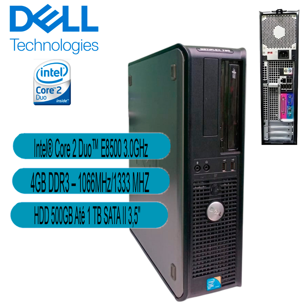 CPU Dell Optiplex 780 Core 2 DUO HDD500GB 4GB Ram | Shopee Brasil