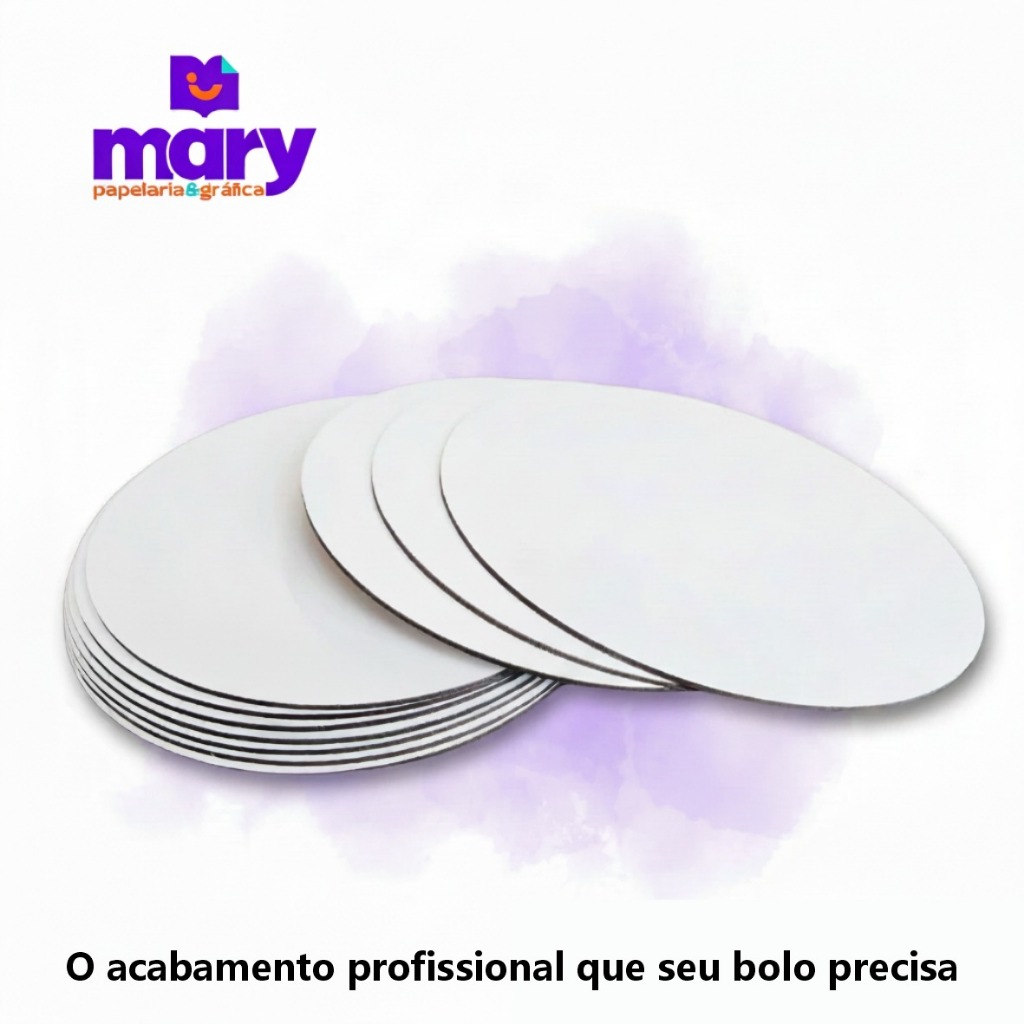 Base para Bolo Cake Board MDF 25cm | Kit 10 Unidades 3mm Tabuleiro ...
