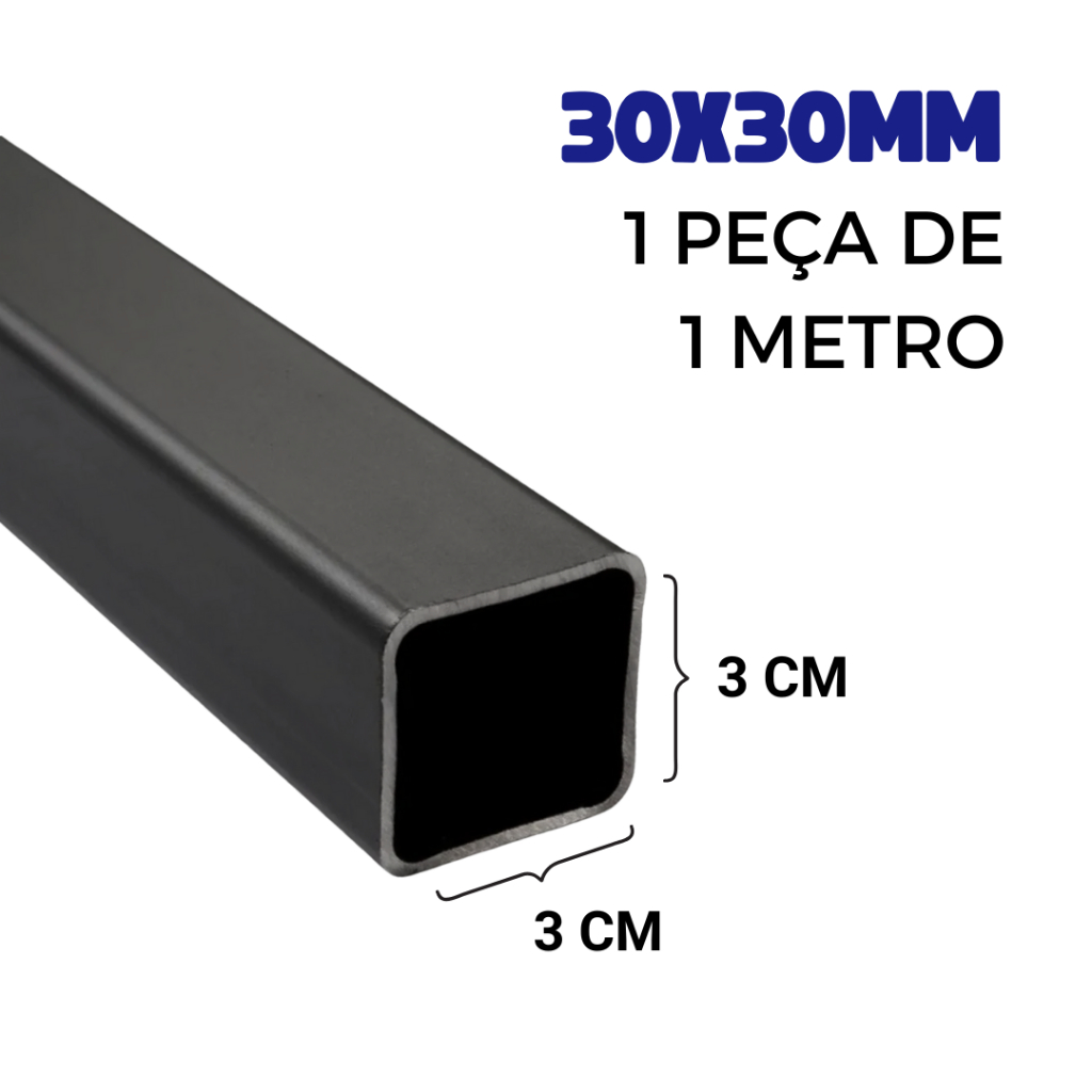 Metalon 30x30 ( 3x3 cm) Tubo Quadrado De Aço - 1 Peça de 1 Metro ...