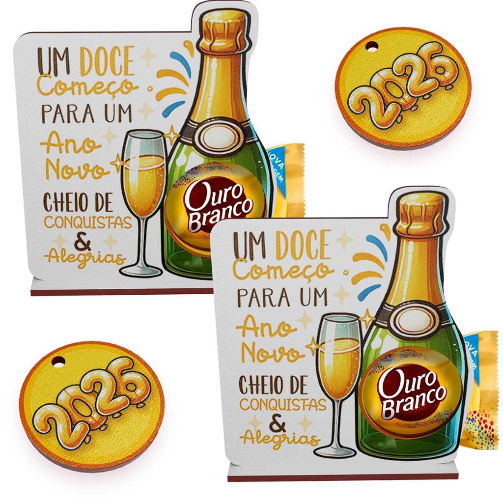 Lembrancinha Decorativa Cheio de Conquistas Porta Bombom Ano Novo Feito ...