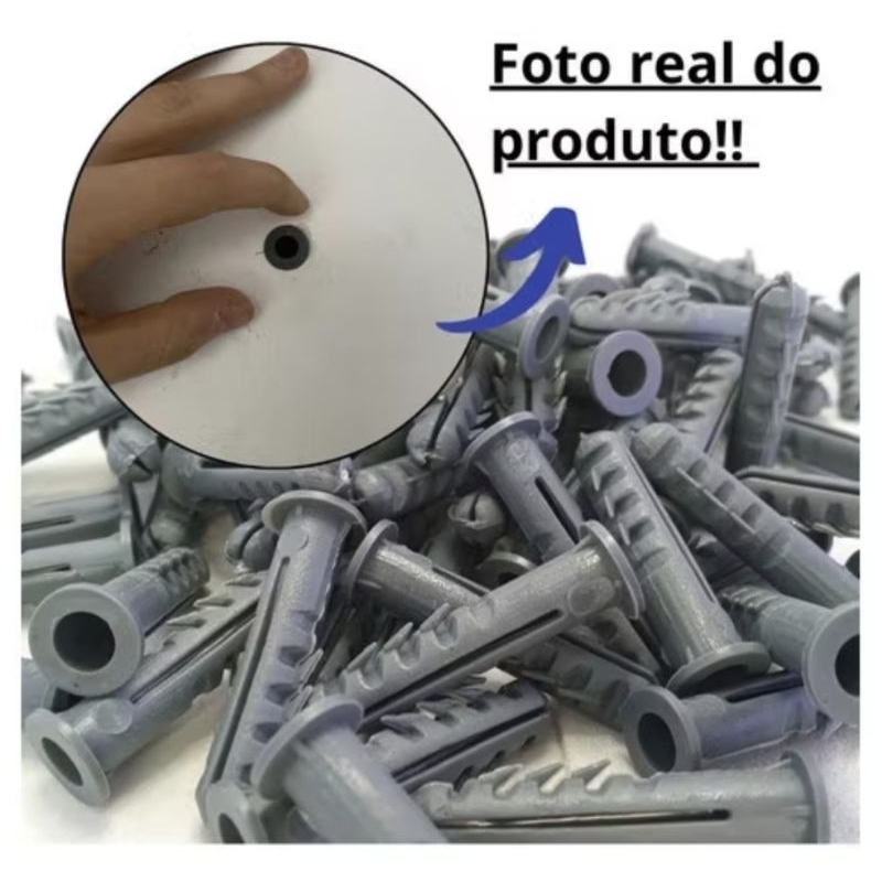 100 buchas de fixação para parede, com anel, sem anel, tijolo baiano ...