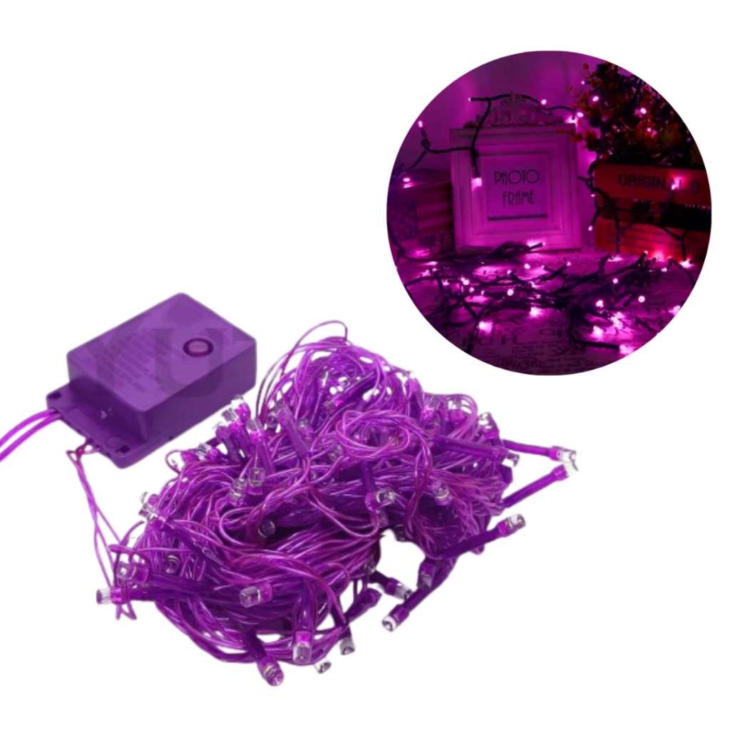 Kits Pisca Pisca Roxo 100 LEDs 220v 8 metros Natal Ano Novo | Shopee Brasil