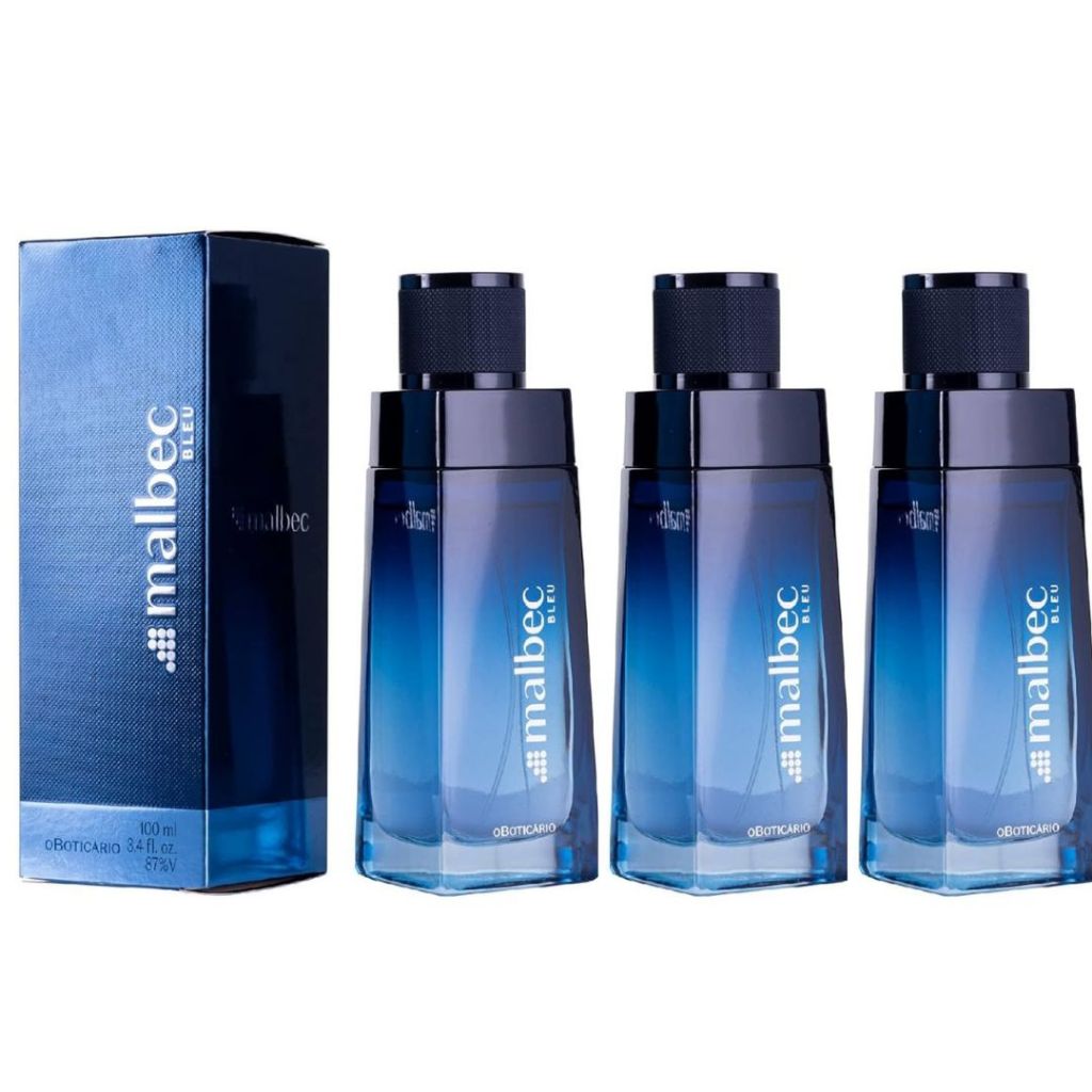 Pacote de 3 Perfumes Masculino de 100 ml- malbec blue | Shopee Brasil