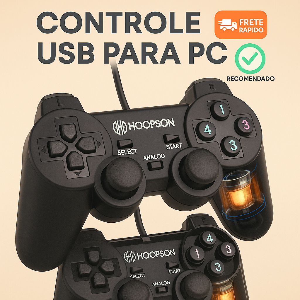 Controle USB Analógico DualShock com Sensor de Movimento e Vibração ...