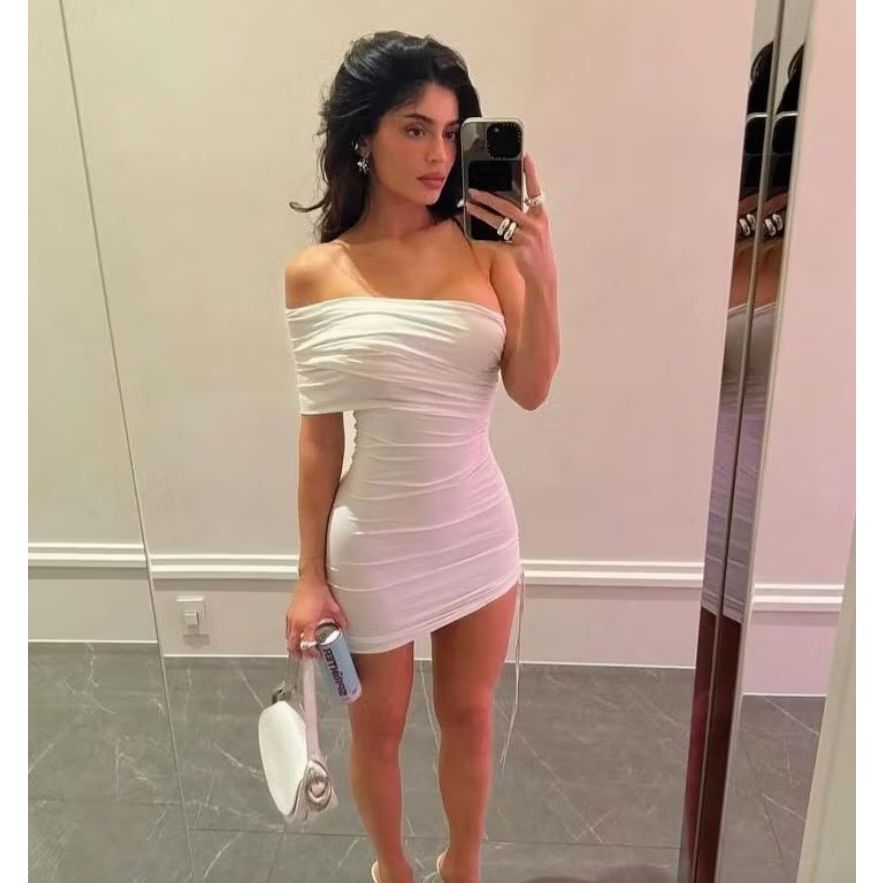 Vestido Curto Suplex com Franzido Lateral – Elegância e Conforto kylie moda feminina | Shopee Brasil