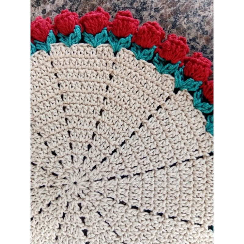 toalhinha em tulipas 🌷 em crochê (unitário)100% artesanal | Shopee Brasil