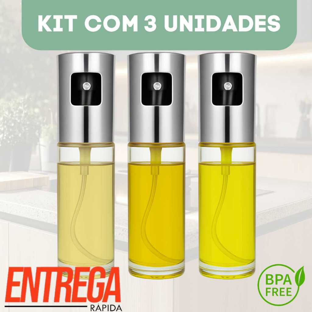 Kit 3 Spray Azeite Pulverizador De Óleo Borrifador Culinário Para ...