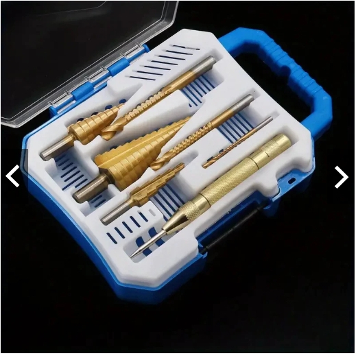 Brocas Titânio Escalonada Amarela Aço e Broca Corte Lateral Marcador ...