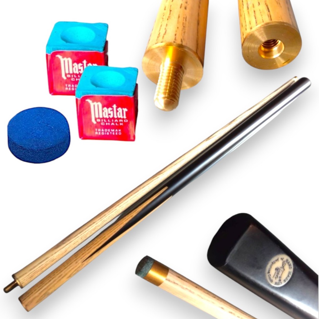 Taco de sinuca bipartido snooker alta qualidade sola 11mm + 2 Giz ...