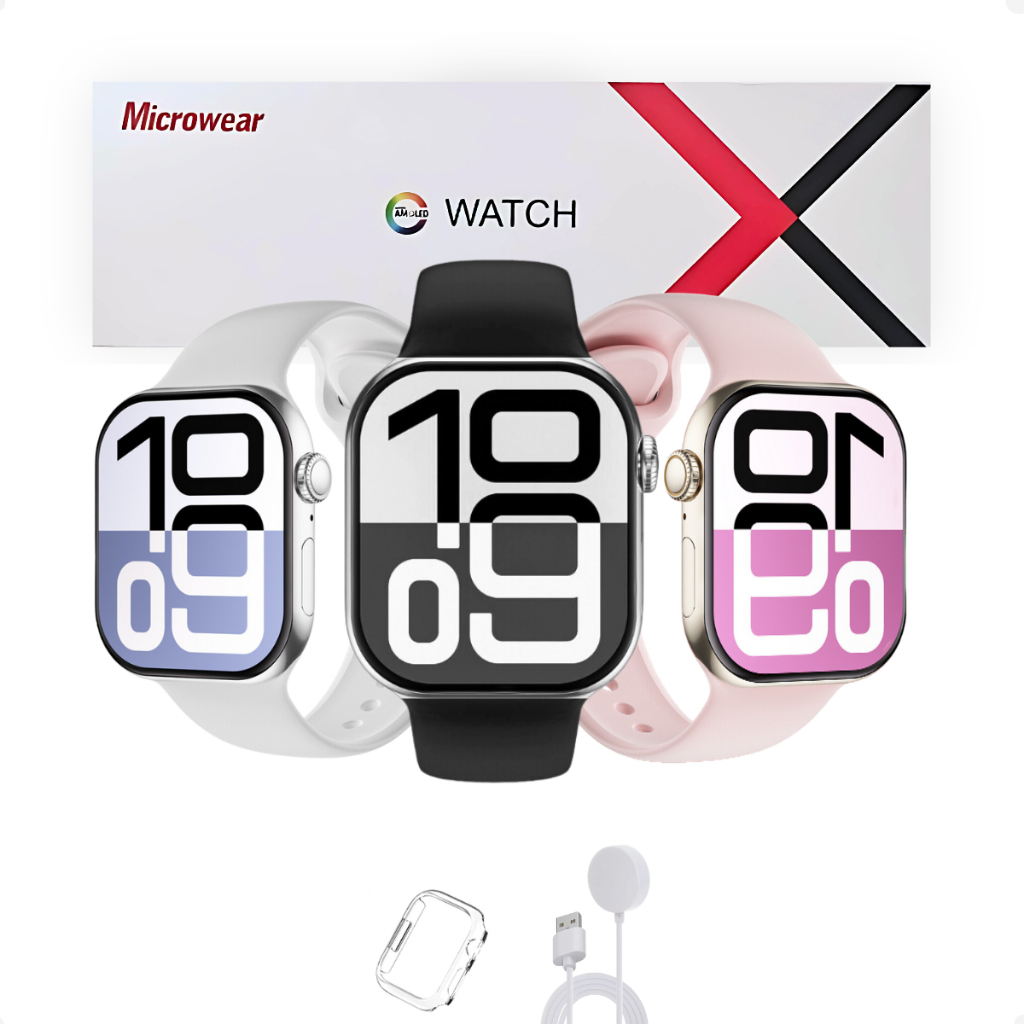 Relogio Smartwatch W10 Pro 46mm Amoled Original Microwear | Shopee Brasil