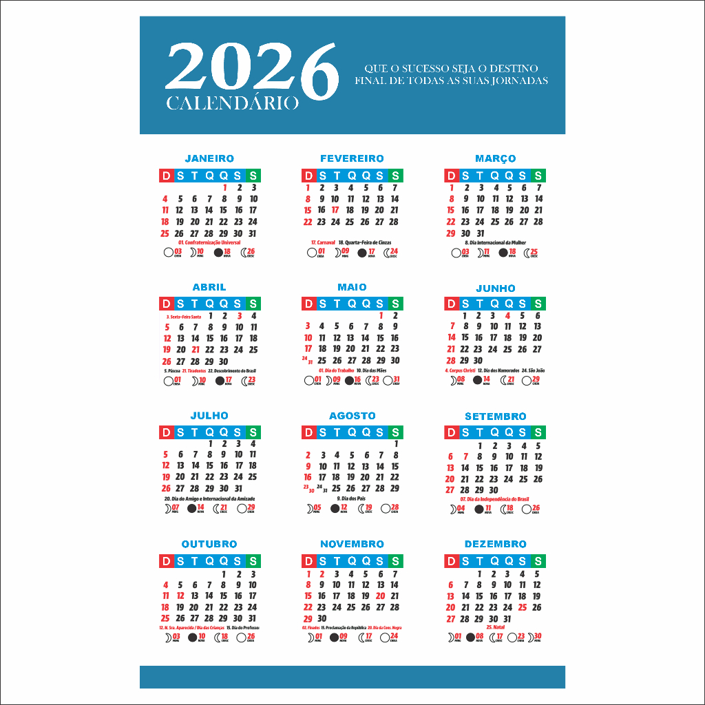 BANNER CALÉNDÁRIO 2026 - 62X100CM | Shopee Brasil