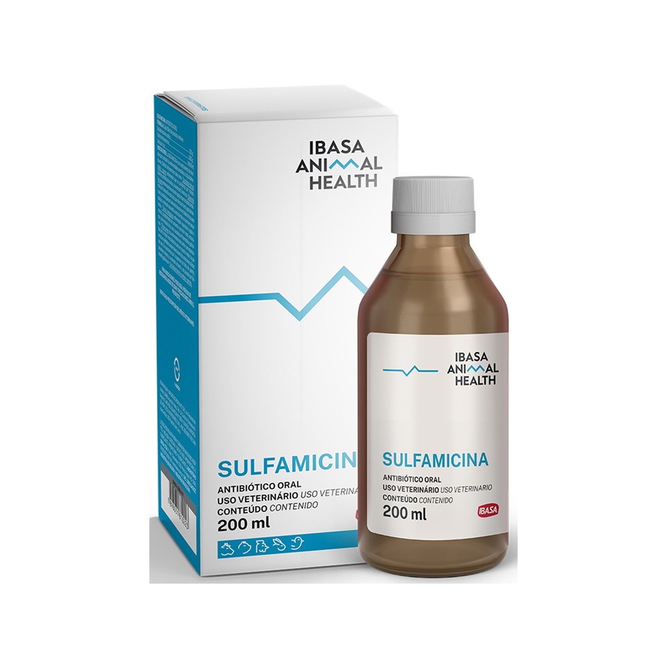Sulfamicina Ibasa 200ml Antibiótico Oral Aves Suínos | Shopee Brasil
