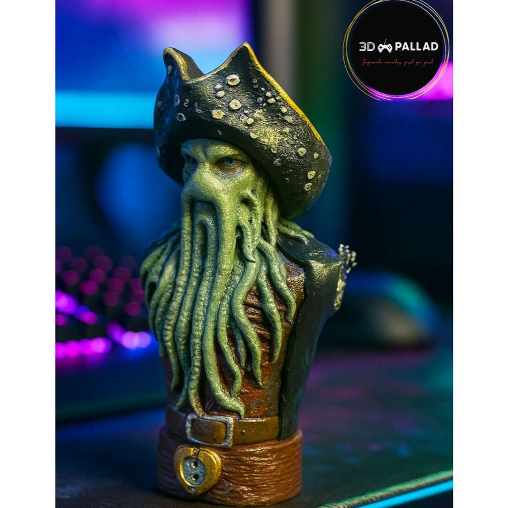 Busto Davy Jones | Action Figure Piratas do Caribe 15cm | Peça Pintada ...