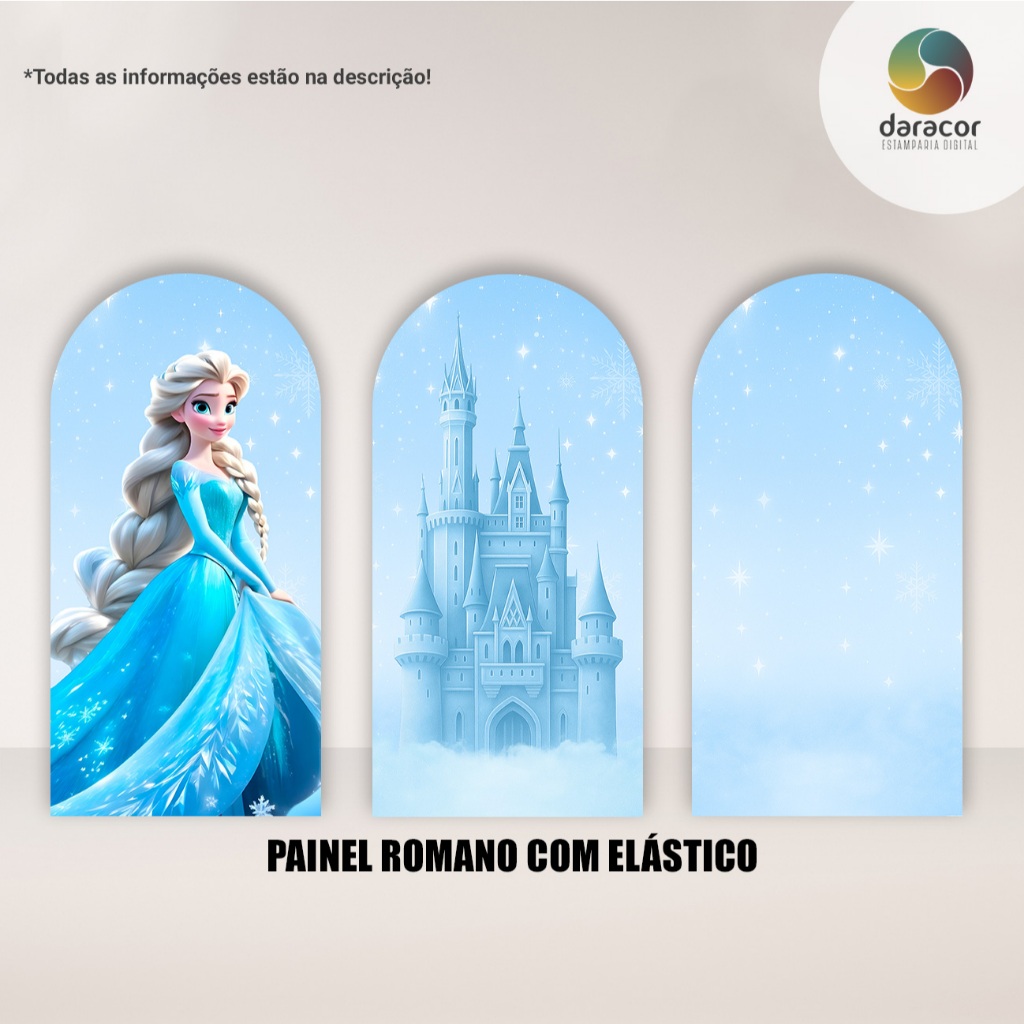 Kit Festa Verticais Anna, Elsa e Castelo - Romano c/ elástico e ...