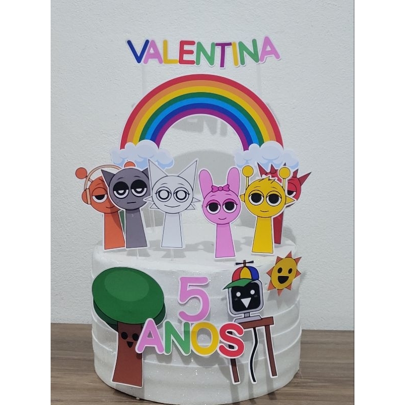Topo de bolo Sprunki | Shopee Brasil